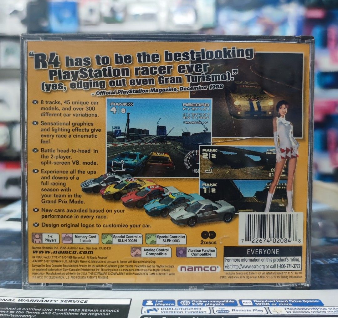 Sony PS1 R4 Ridge Racer Type 4 ( US Version ), Video Gaming, Video ...