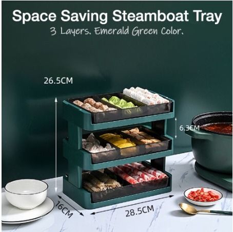 Space Saving Steamboat Tray Hot Pot Sharing Tool 3 Layer 4 Tier 5 ...