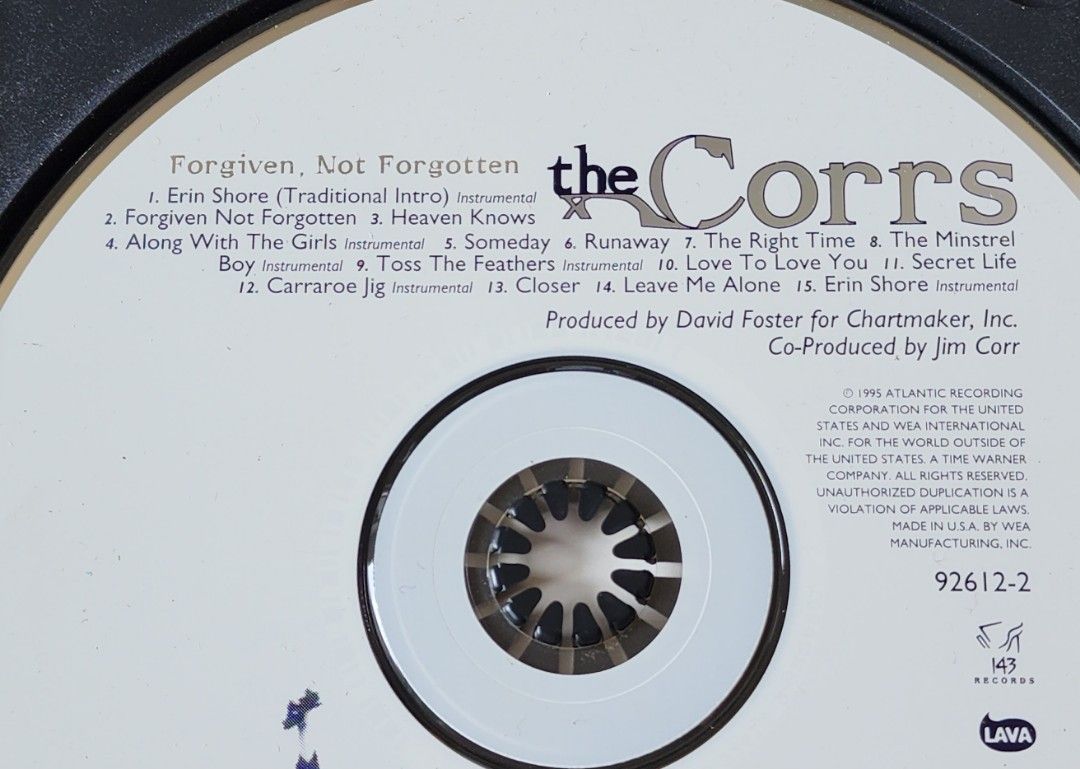 The Corrs ~ Forgiven, Not Forgotten ( MADE IN USA ) CD, Hobbies & Toys ...