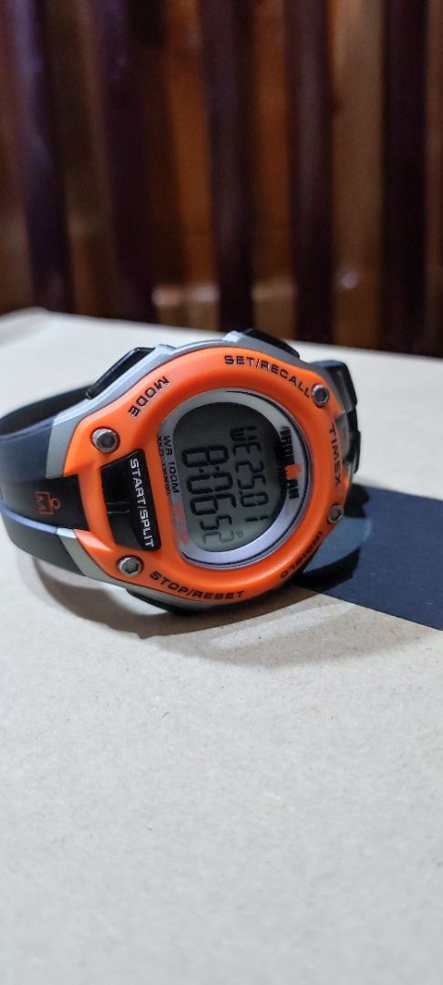 Timex Ironman sports watch 30 lap black/orange, Men's Fashion, Watches ...
