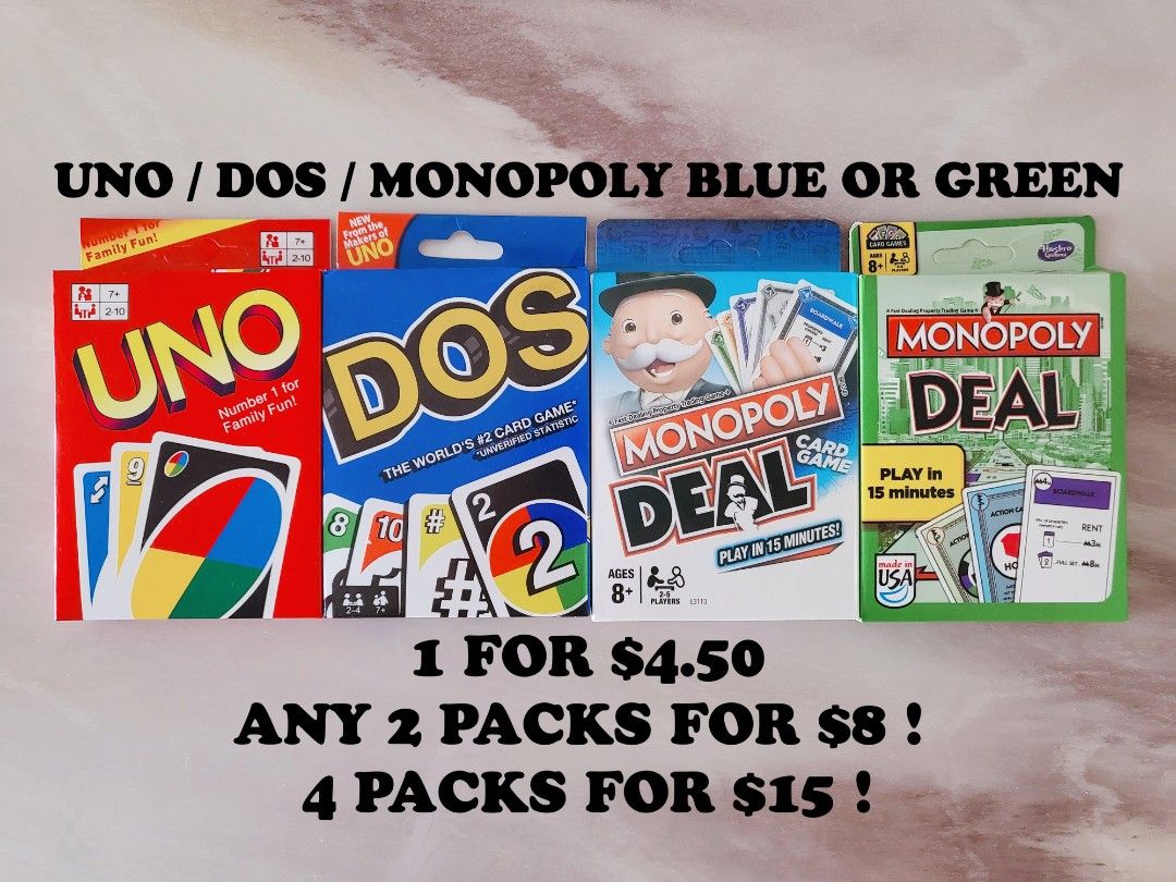 UNO Card Game & Monopoly Card Game | Friends & Family play games ...