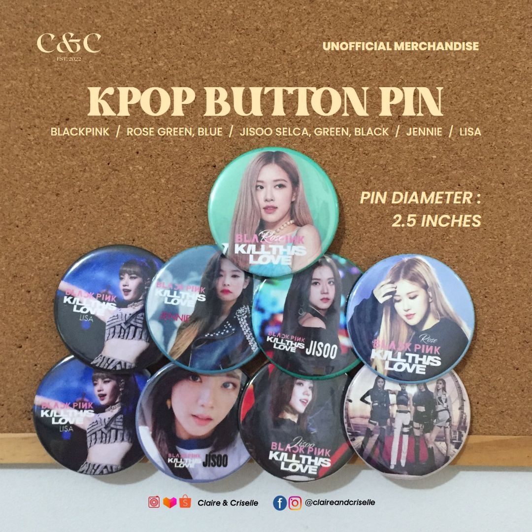 Unofficial K-Pop Button Pins (Blackpink) (2.5 inch), Hobbies & Toys ...