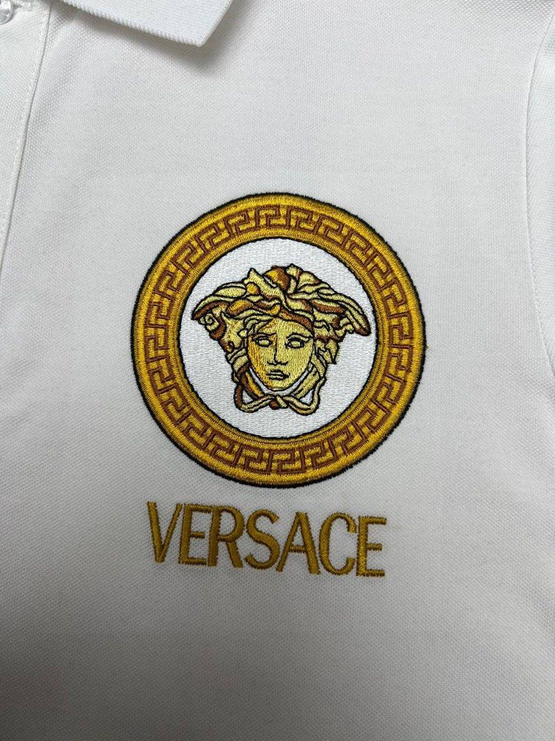VERSACE EMBROIDERED LOGO POLO T-SHIRT/TEE (2 Color)(All sizes available ...
