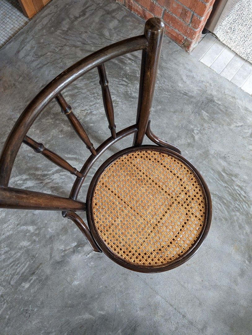 Vintage Antique Kopitiam Chair with Rattan Seat, Furniture & Home ...