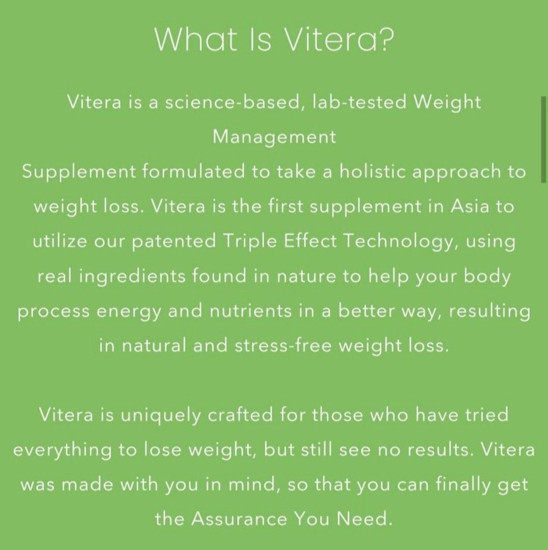Vitera, Health & Nutrition, Health Supplements, Vitamins & Supplements ...
