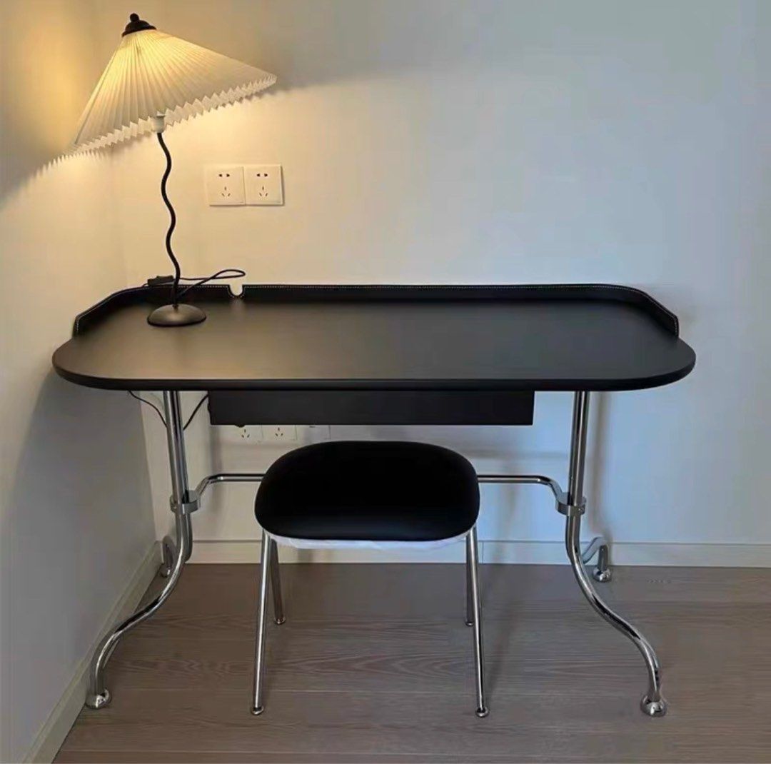 Work study table with chrome legs, Furniture & Home Living, Furniture ...