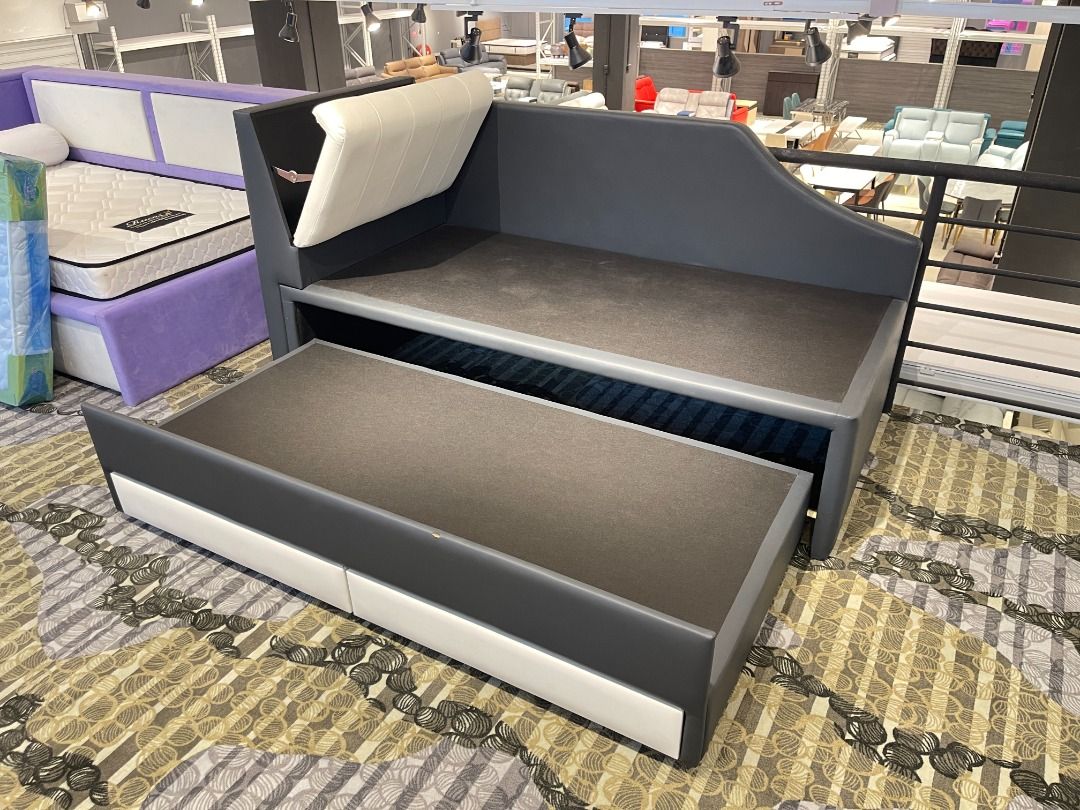 3 Feet Bed with Storage Headboard + 3 Feet Pull Out Drawer Bed ...