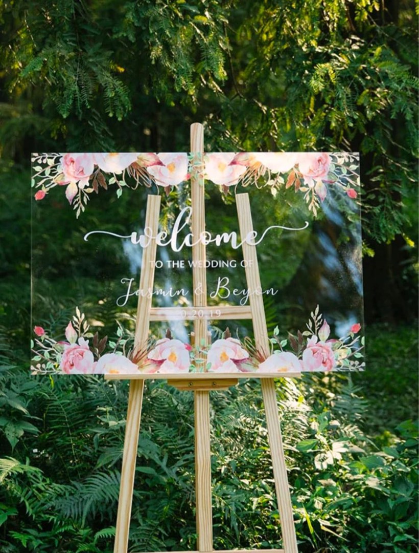 Acrylic -Printing Invitation Board |Wedding |Birthday|Welcome .etc ...