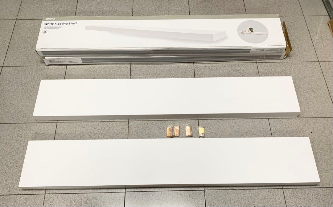 Anko Floating Shelf, 1.1 meter, White, Shelves, Pair, Furniture & Home ...
