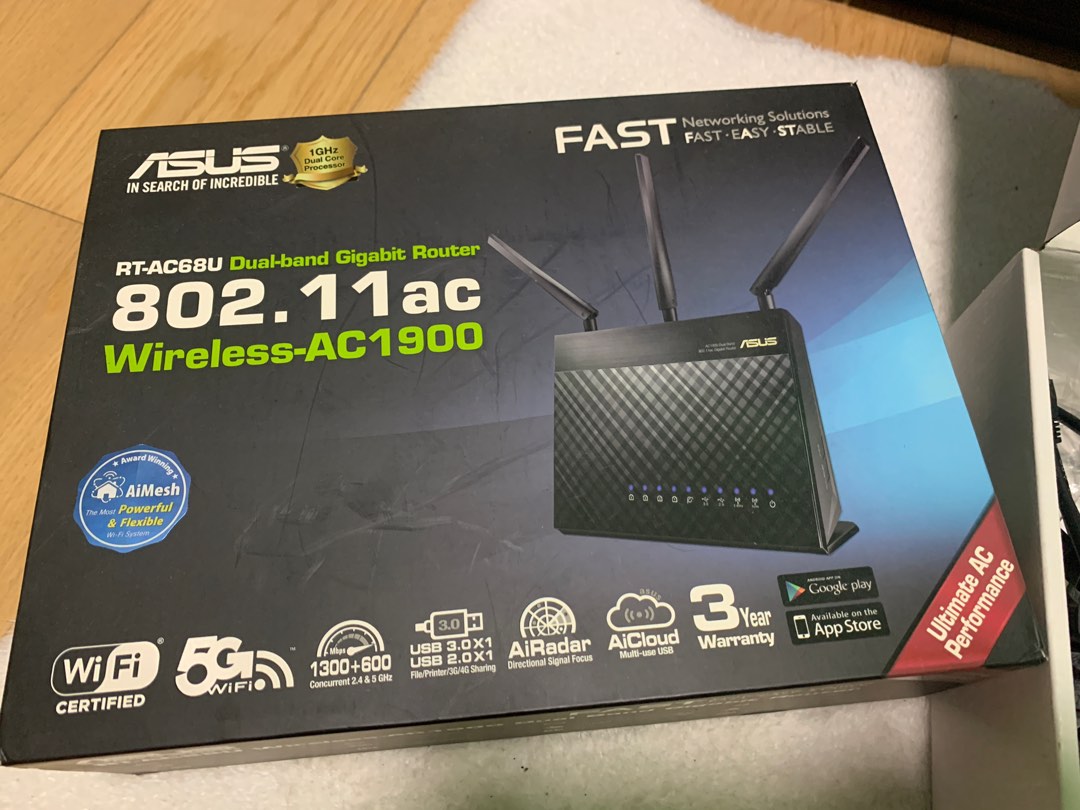 ASUS Wireless Router AC1900, 電腦＆科技, 電腦周邊及配件, Wifi及上網相關產品 - Carousell