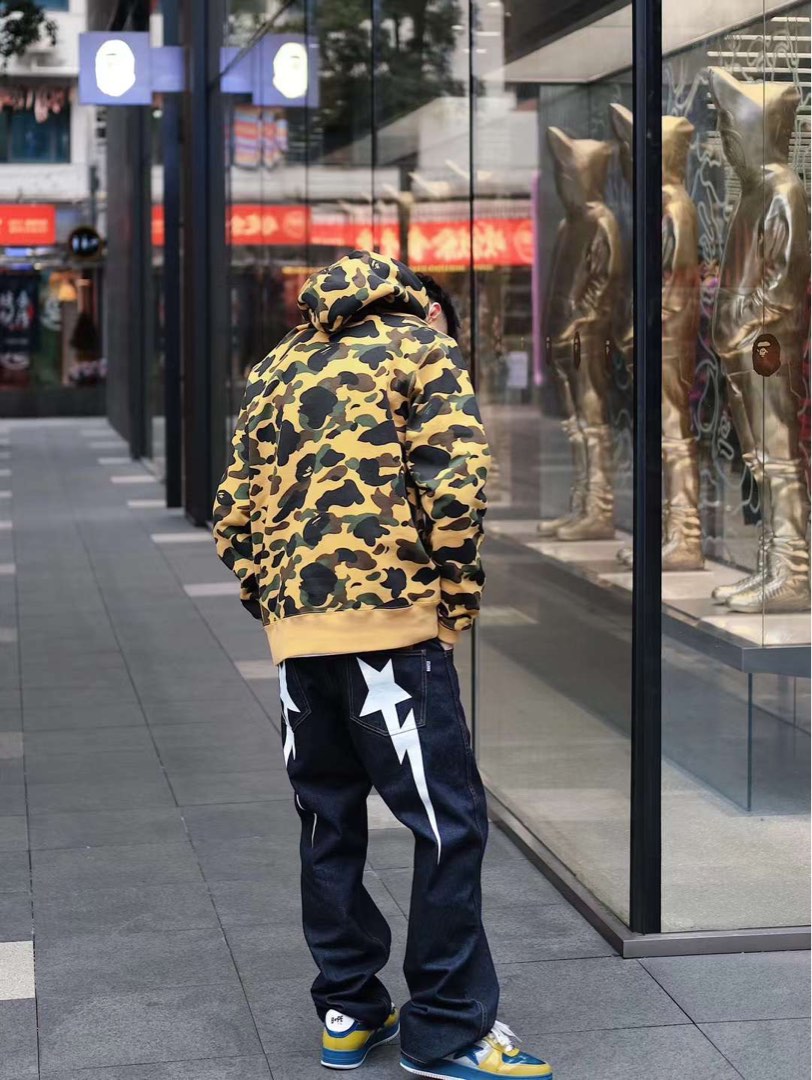 BAPE STA RELAXED FIT DENIM PANTS, Men's Fashion, Bottoms, Jeans on ...