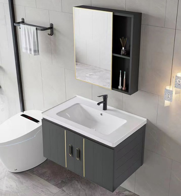 Basin cabinet+mirror cabinet package, Furniture & Home Living, Bathroom ...