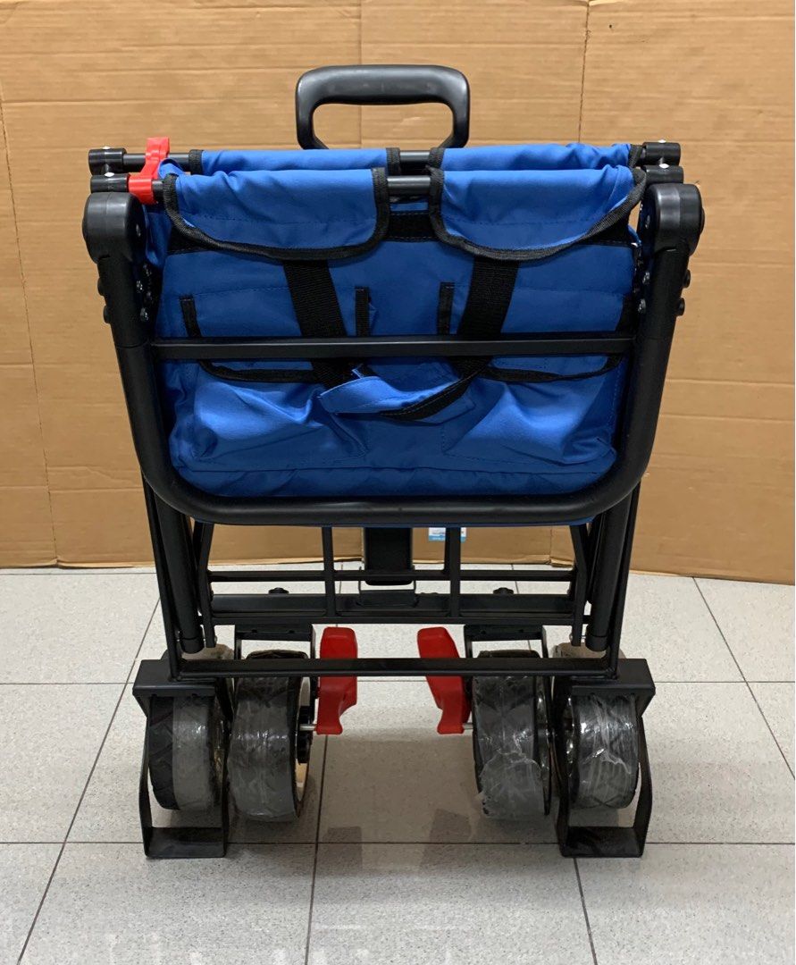 BEAU JARDIN Garden Trolley Folding Wagon Push Cart Pet Carrier With ...