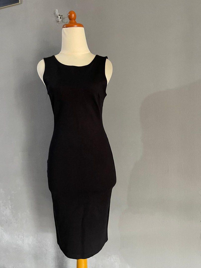 Black bodycon dress by osmose, Fesyen Wanita, Pakaian Wanita, Gaun ...