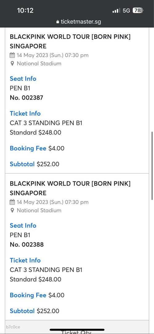 BLACKPINK concert tickets [Born Pink] 14 may, Tickets & Vouchers, Event ...