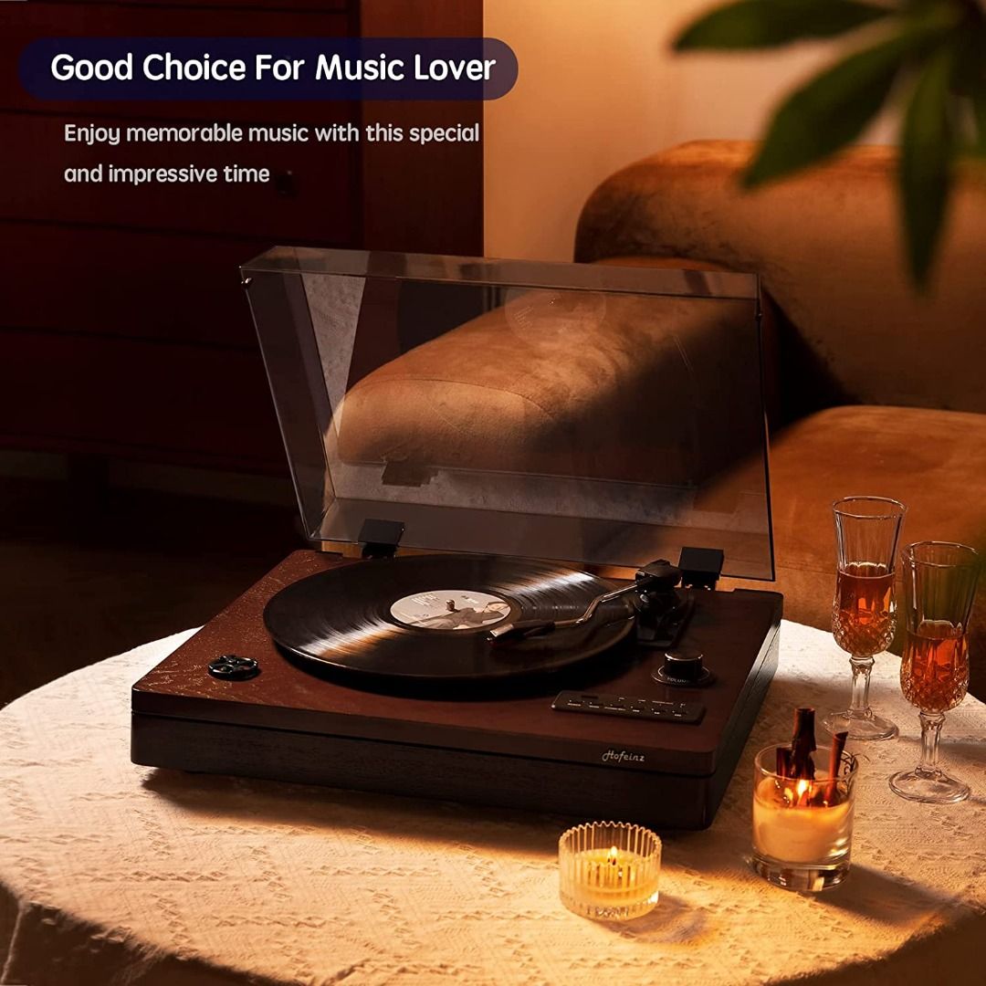 Bluetooth Vinyl Record Player, with Built-in Speakers, Vinyl Record to ...