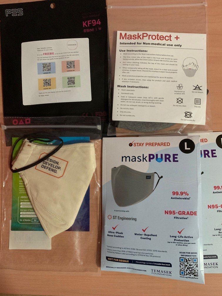 BN Reusable Fabric Mask Pure / Mask Protect Plus + / Korean KF94 / Mask ...