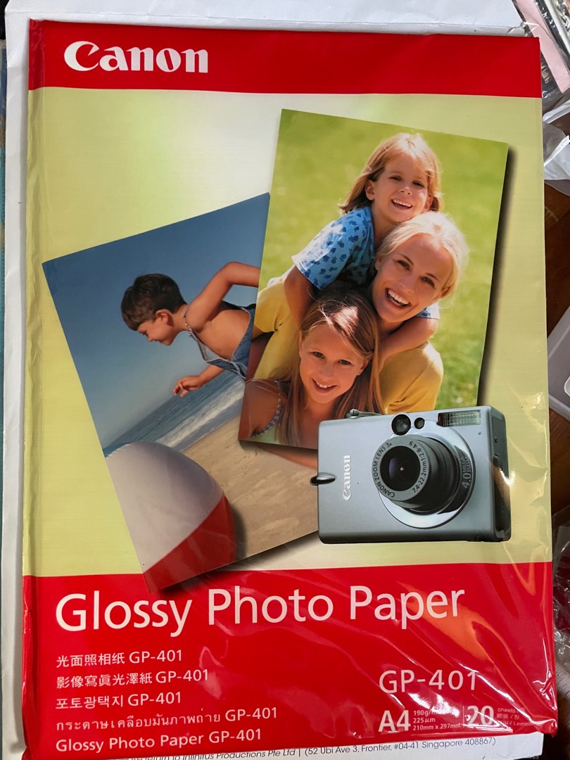 Canon Glossy Photo Paper GP-401, Photography, Photography Accessories ...