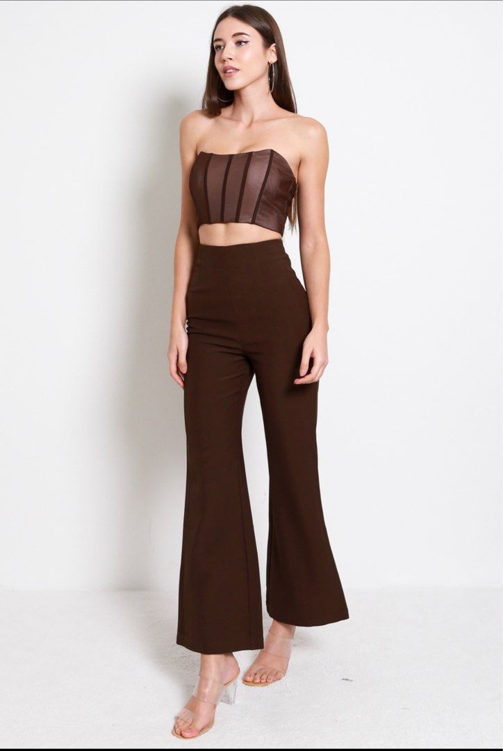 Carrislabelle Carla Bell Bottom Fitted Pants V2, Women's Fashion ...