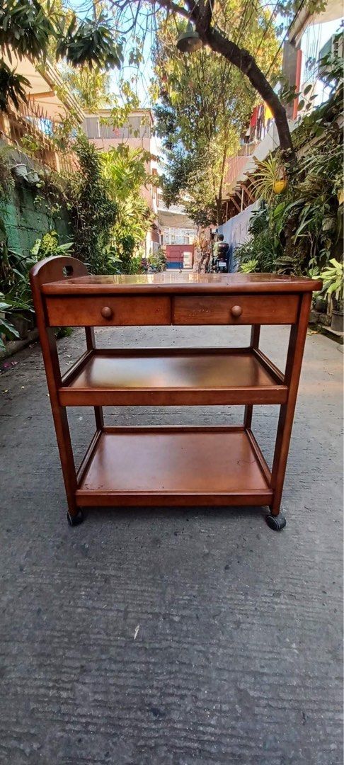 Classic Food Cart with Pull Out Drawers, Tray and Shelf, Furniture ...