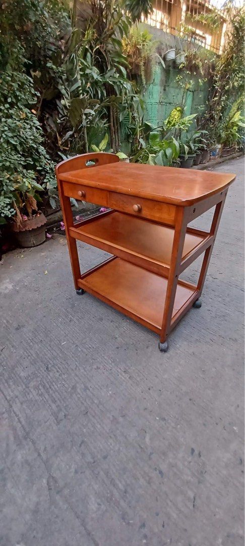Classic Food Cart with Pull Out Drawers, Tray and Shelf, Furniture ...