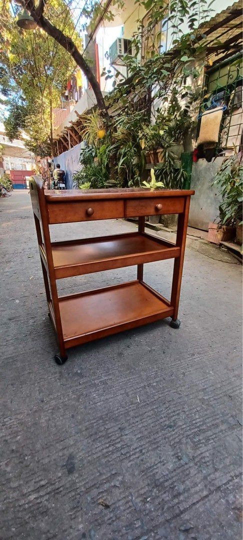 Classic Food Cart with Pull Out Drawers, Tray and Shelf, Furniture ...