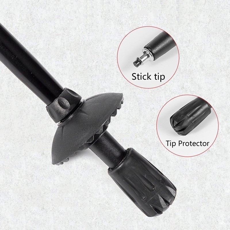 Collapsible Tri-fold Trekking Hiking Poles Carbon Fiber Walking Stick ...