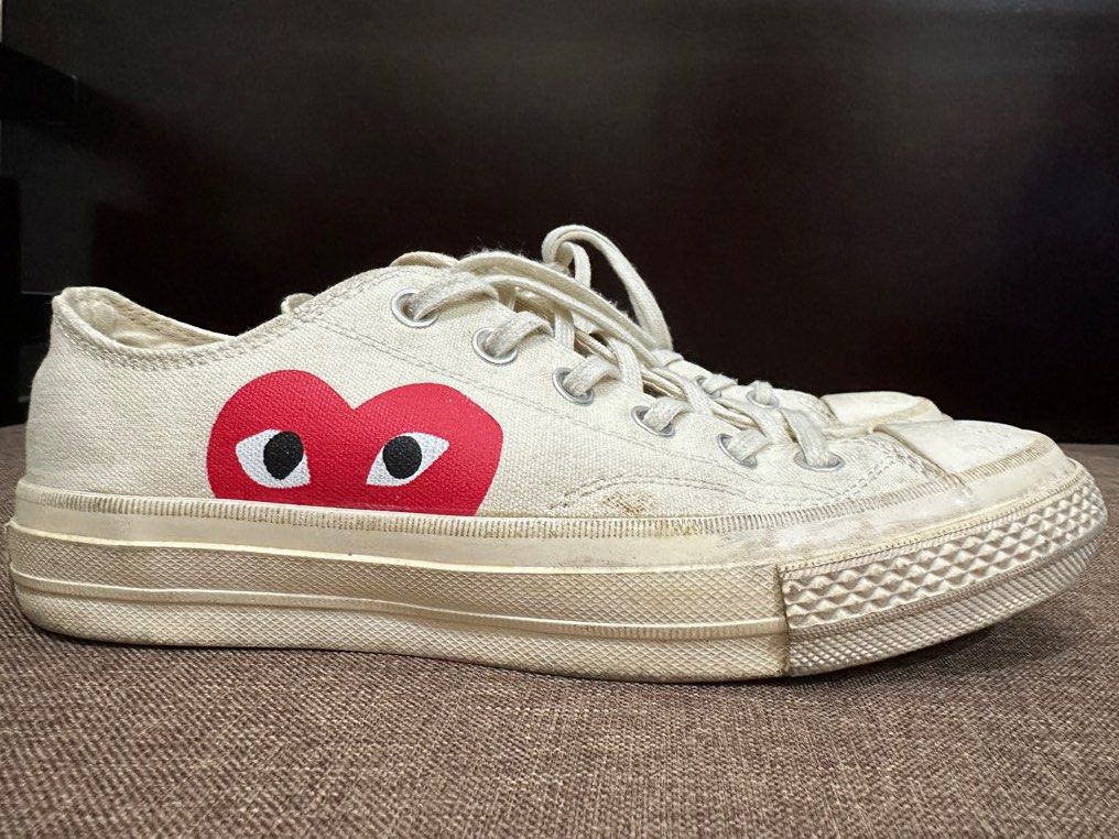 Converse CDG White, Women's Fashion, Footwear, Sneakers on Carousell