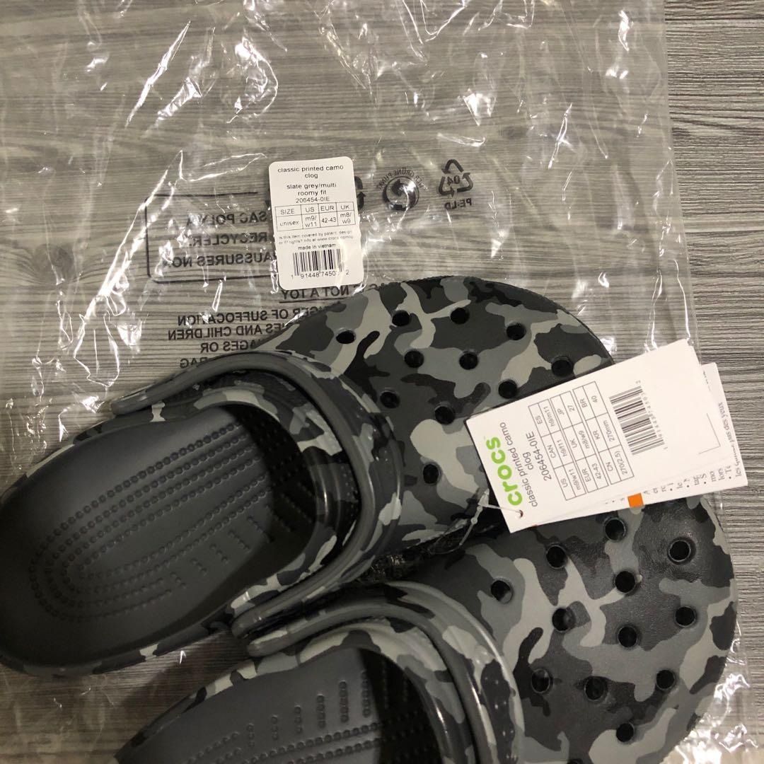 crocs camo Gray Limited release (ORIGINAL CROCS) on Carousell