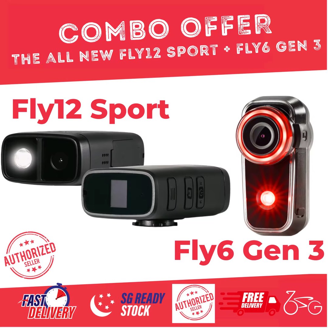 Cycliq Fly12 Sport Fly6 Gen 3 front-facing bike camera and light Rear ...