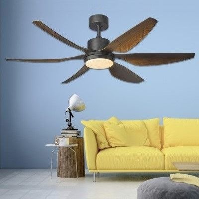 Fanco HELI Ceiling fan in Matt Black / Grey/ Madeira, Furniture & Home ...