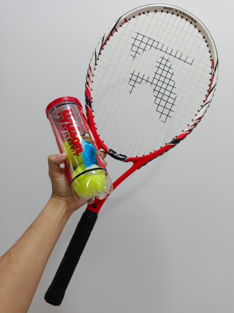 Fleet Tennis Racket & Wilson Tennis Ball (Set), Sports Equipment ...