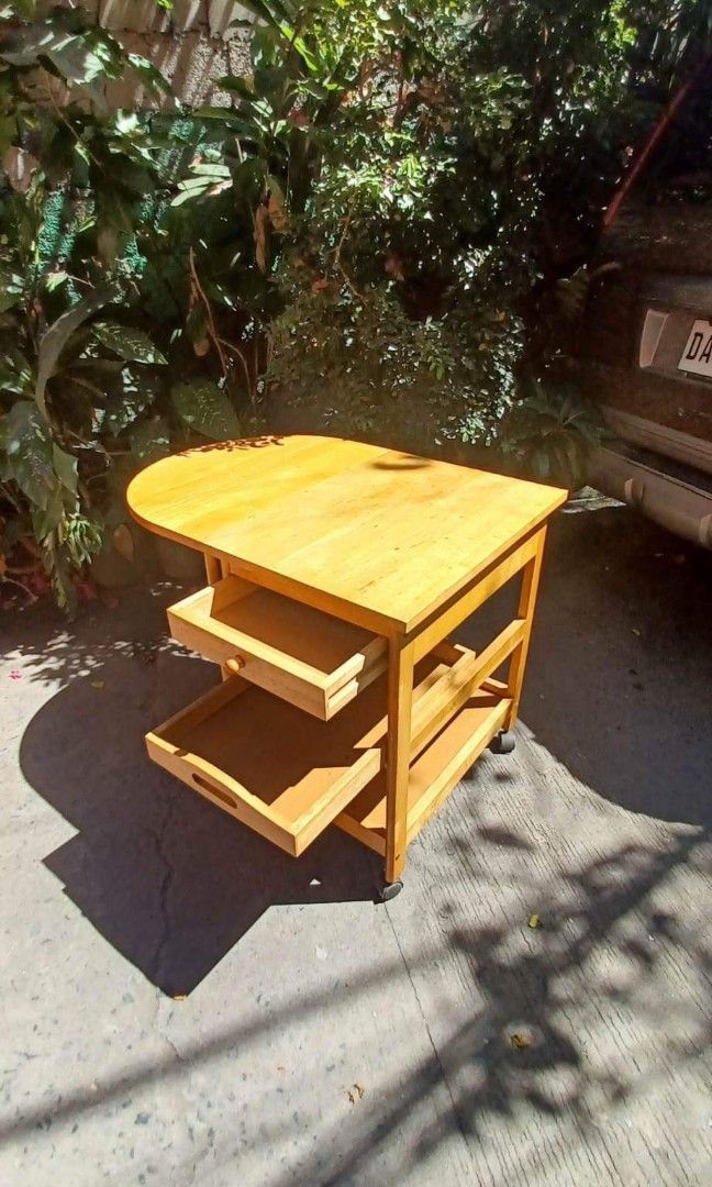 Food Cart (Expandable) with Pull Out Drawer, Tray and Shelf from Japan ...