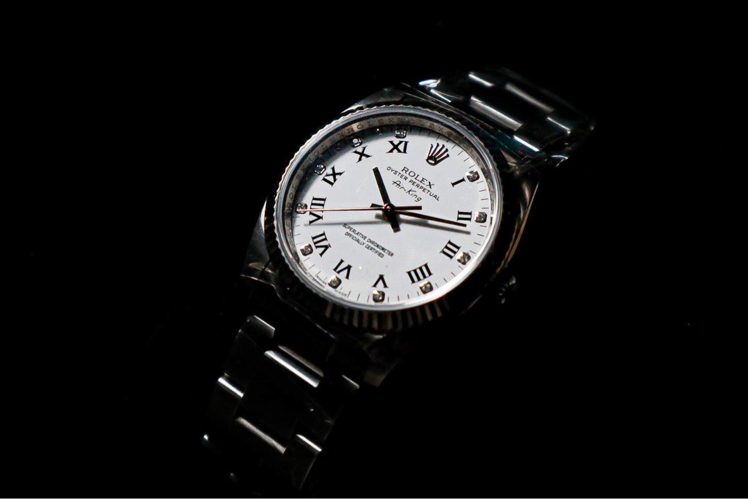 FOR SALE: RARE 2009 Rolex Airking White Roman Diamond Dial, Luxury ...