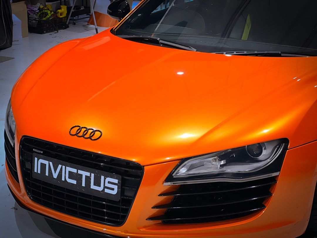 Full Body Car Wrap Audi R8 Bmw Fire Orange Car Accessories Car Workshops And Services On
