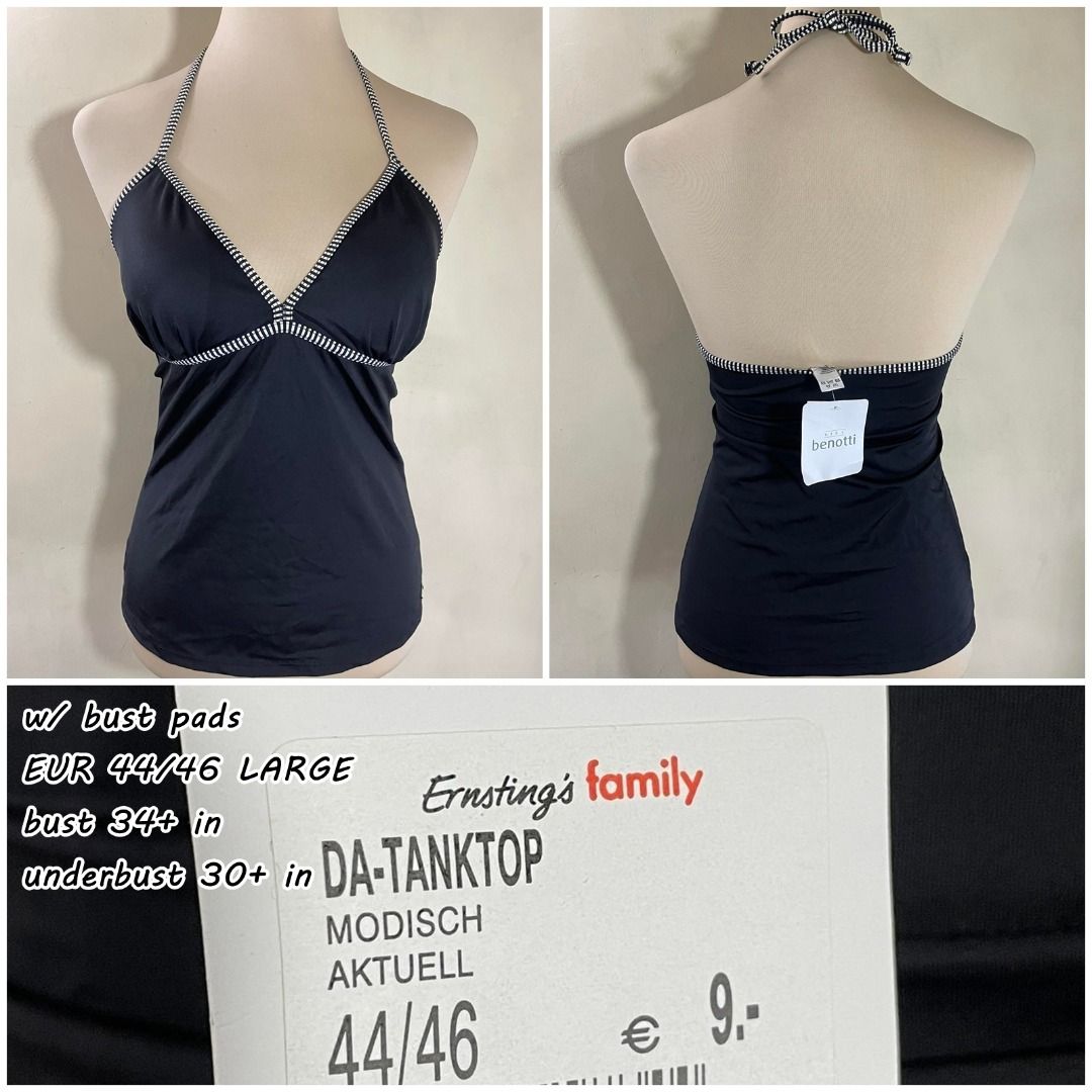 Gina Benotti Tankini Top | black halter swimsuit | large, Women's ...