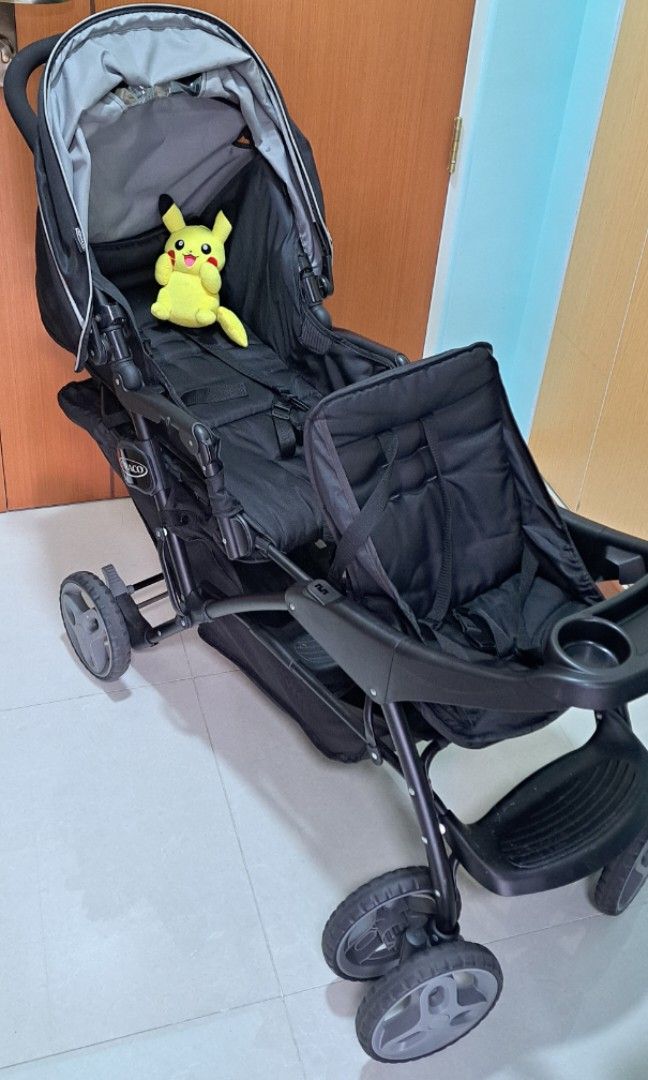 Graco Double 2 Seater Stadium Duo stroller pram, Babies & Kids, Going ...