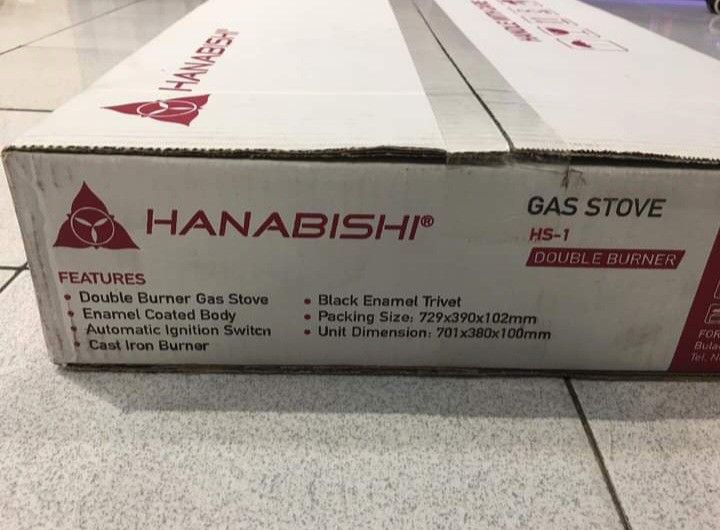 Hanabishi Double Burner Gas Stove HS-1, Furniture & Home Living ...