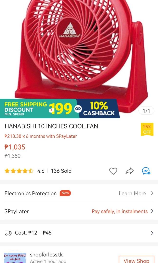 Hanabishi table mini fan, Furniture & Home Living, Lighting & Fans ...