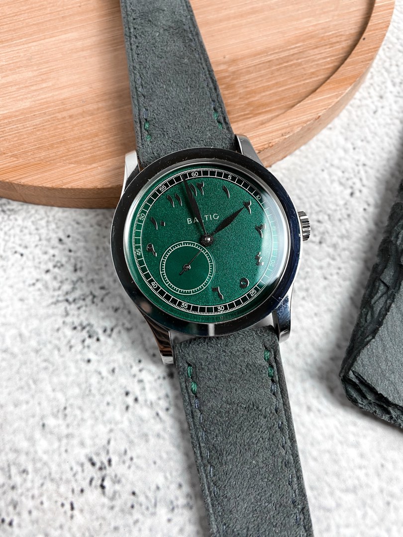 Handmade Dark Grey Suede Leather Watch Strap for Baltic MR01 Perpetual ...