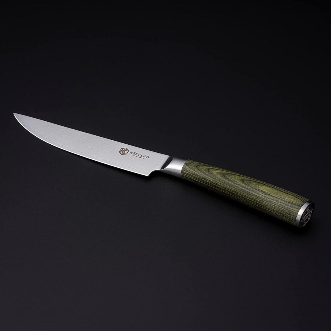 HexClad 5 Inch Utility Knife Japanese Damascus Stainless Steel Full ...