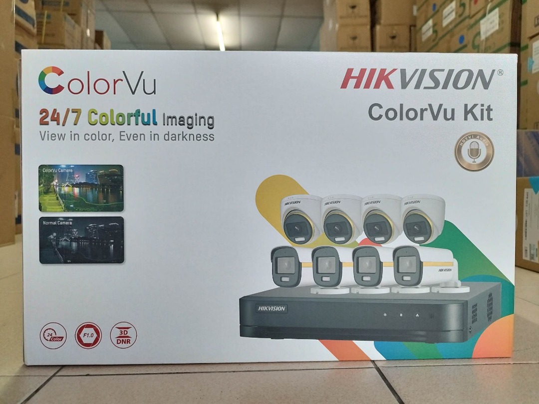 HIKVISION TVI-8CH4D4B-2MP-ColorVu 8CH Package Kit 2MP, Furniture & Home Living, Security & Locks ...
