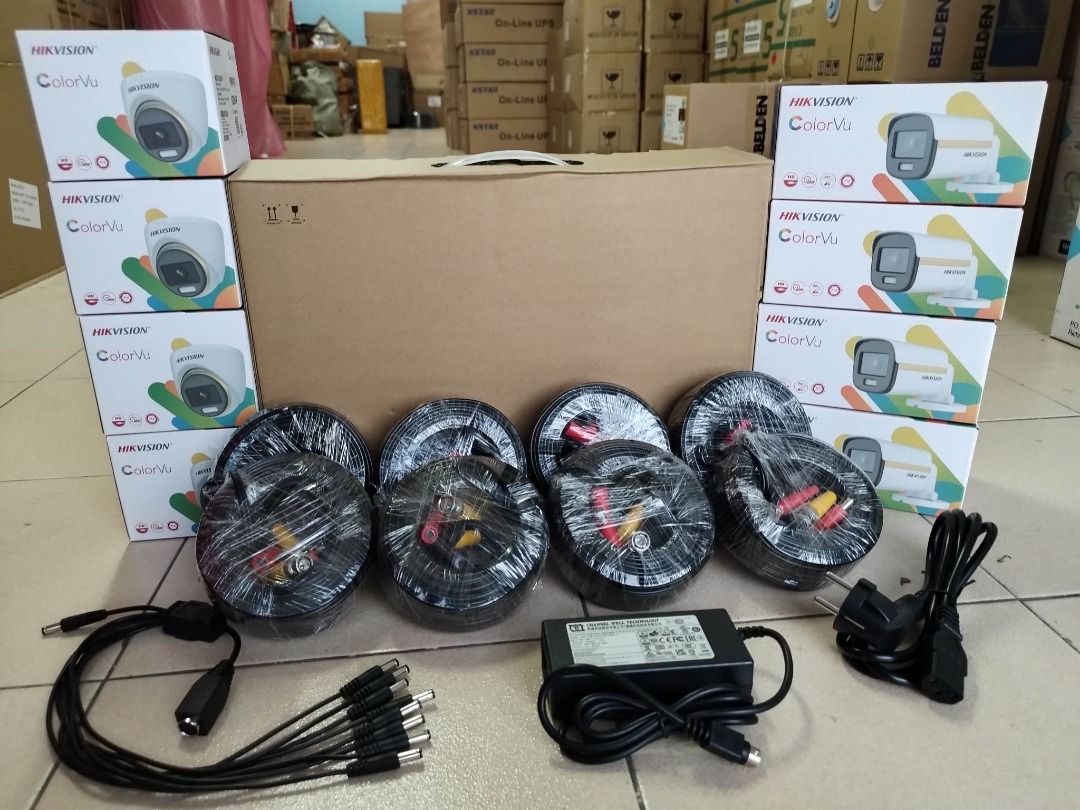 HIKVISION TVI-8CH4D4B-2MP-ColorVu 8CH Package Kit 2MP, Furniture & Home Living, Security & Locks ...