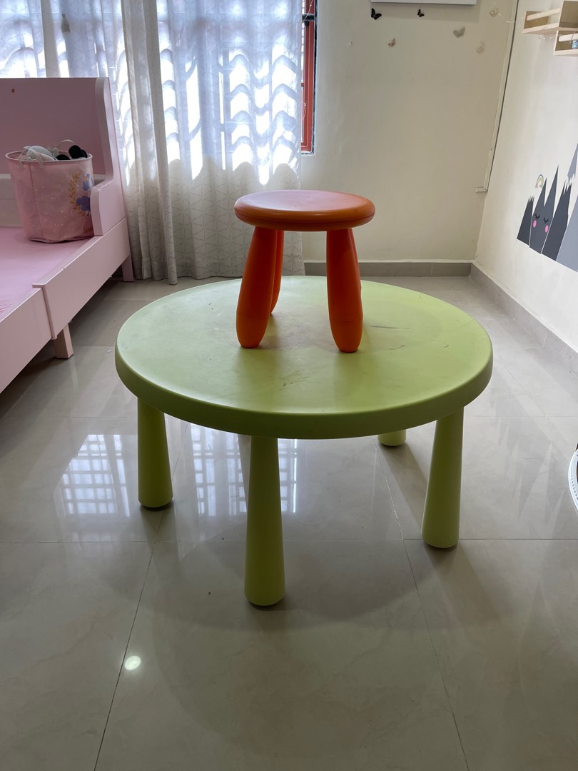 Ikea Mammut Table and Chair, Furniture & Home Living, Furniture, Tables ...