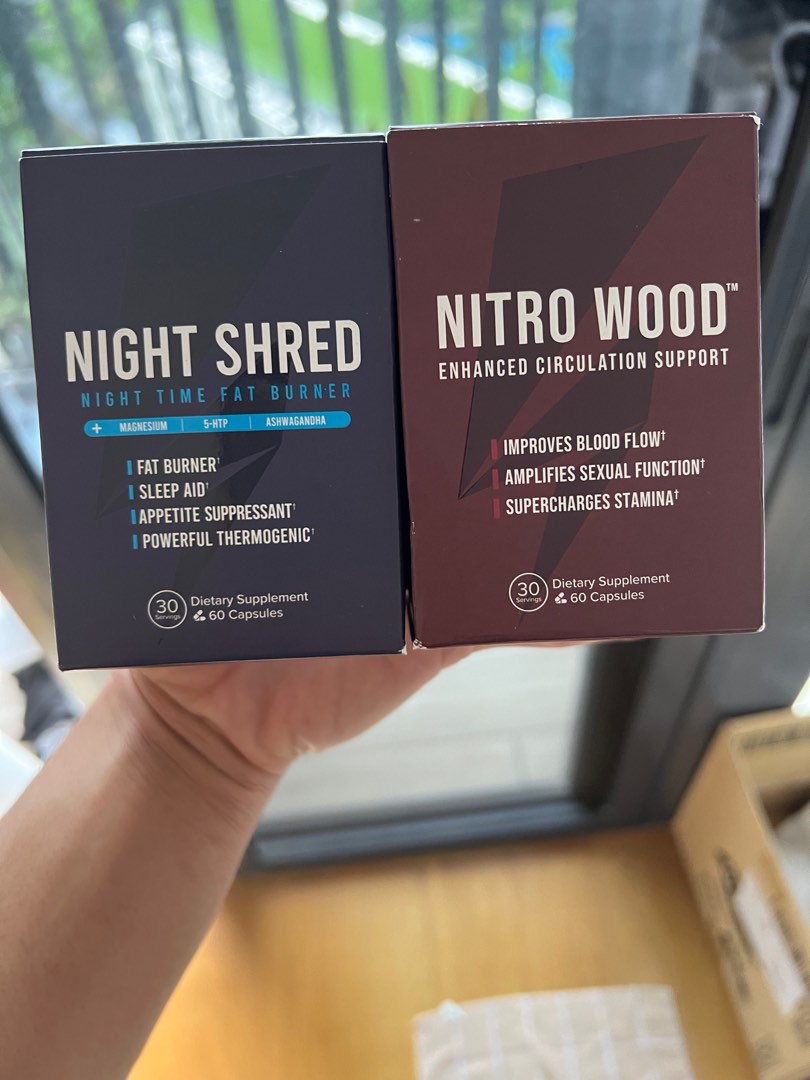 Innosupps Nitro wood & Night shred, Health & Nutrition, Health ...