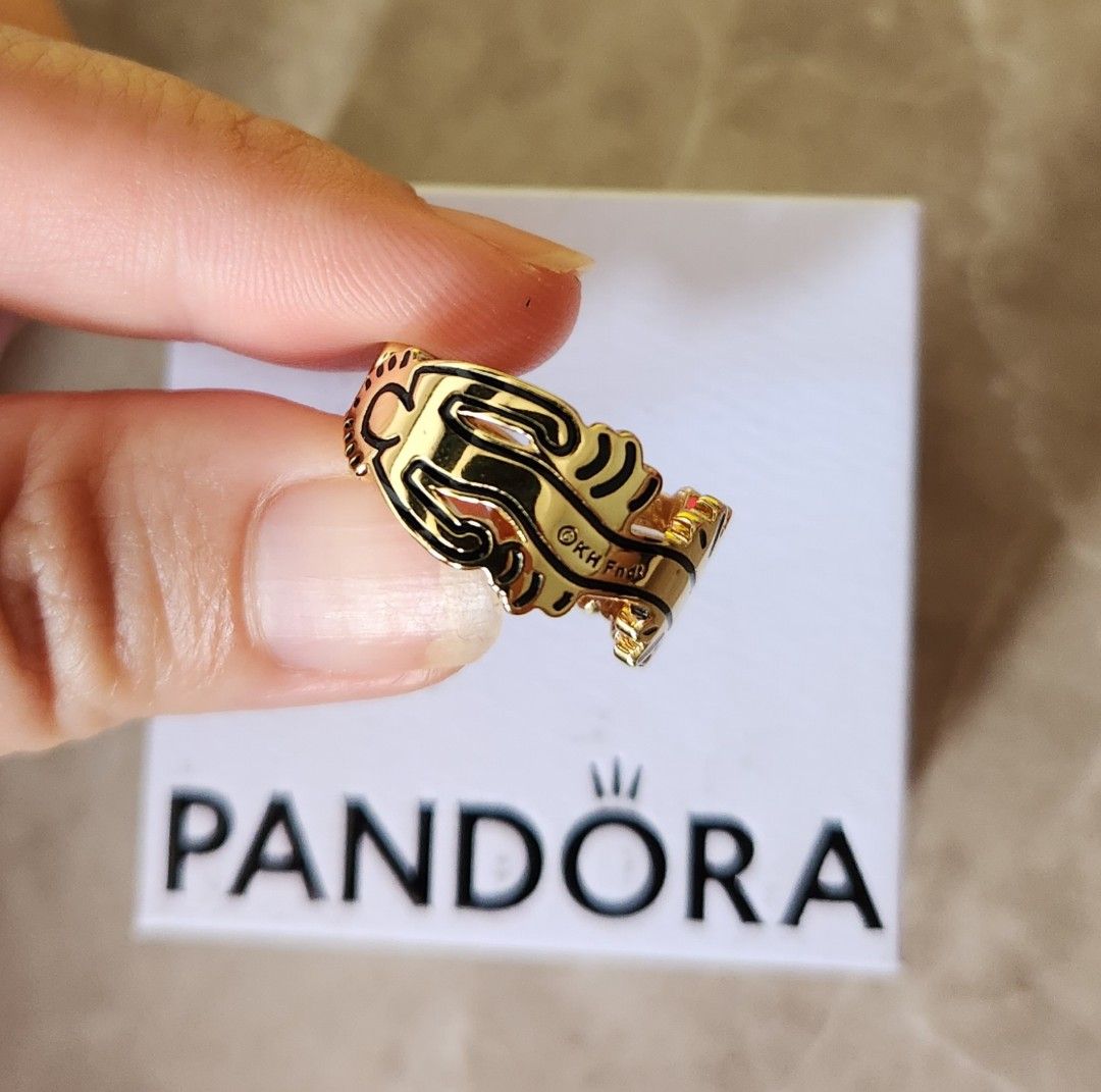Keith Haring x Pandora Wavy Figure Open Ring, Women's Fashion, Jewelry ...