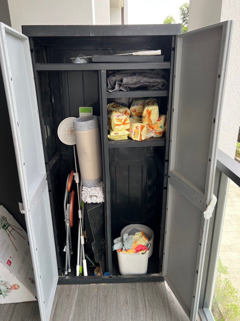 Keter storage cabinet outdoor balcony cabinet, Furniture & Home Living ...