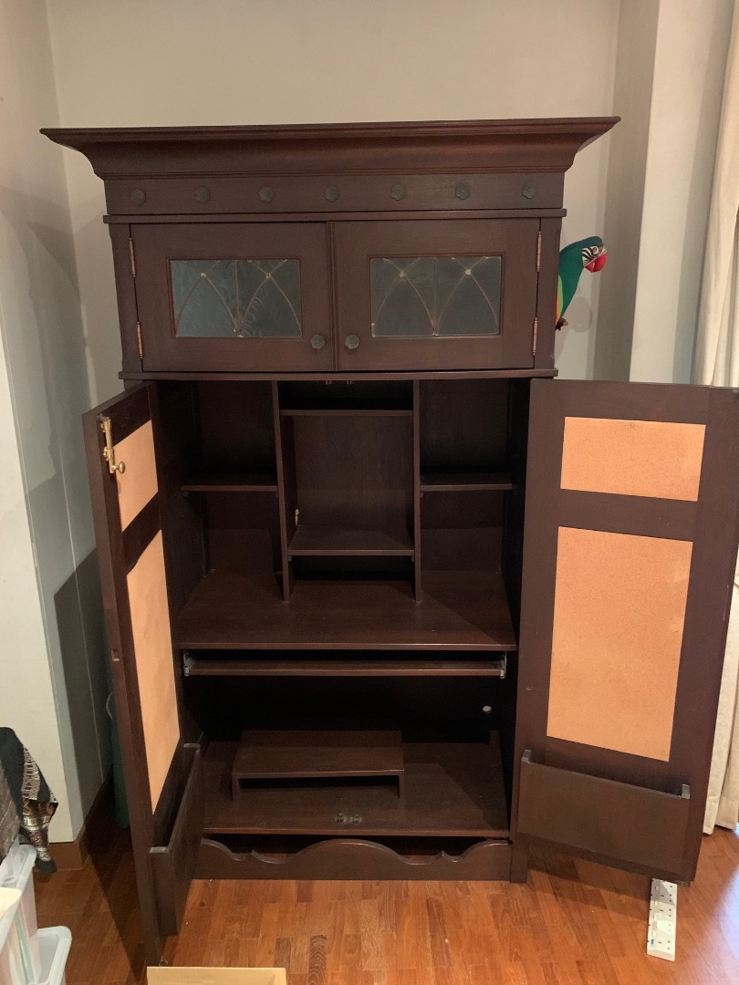 Large wooden desk/"secretary" unit, custom made in NYC, Furniture ...