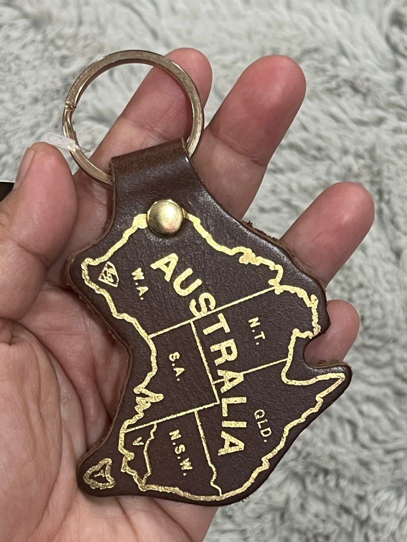 Leather Australia Keychain, Hobbies & Toys, Travel, Travel Essentials ...