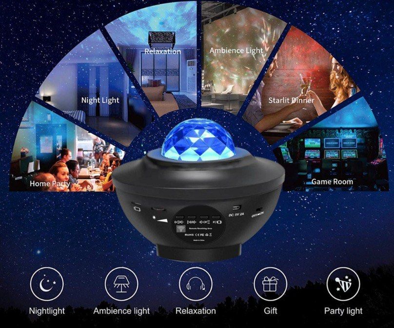 LED Galaxy Light Stars Music Projector, TV & Home Appliances, TV ...